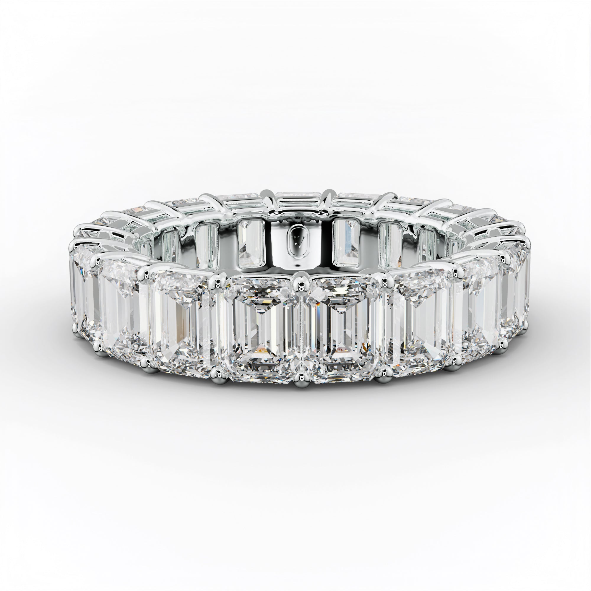 7.0 Carat Emerald Cut Diamond Eternity Band Shared Prong – VIRABYANI