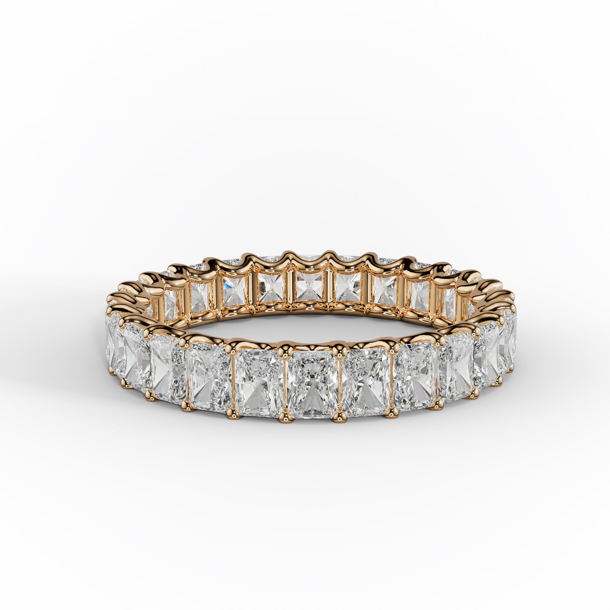 3.0 Carat Radiant Cut Diamond Eternity Band Shared Prong – VIRABYANI