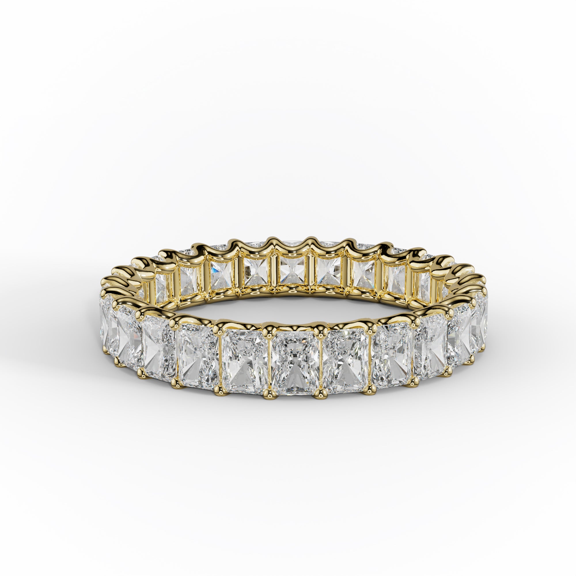 3.0 Carat Radiant Cut Diamond Eternity Band Shared Prong – VIRABYANI